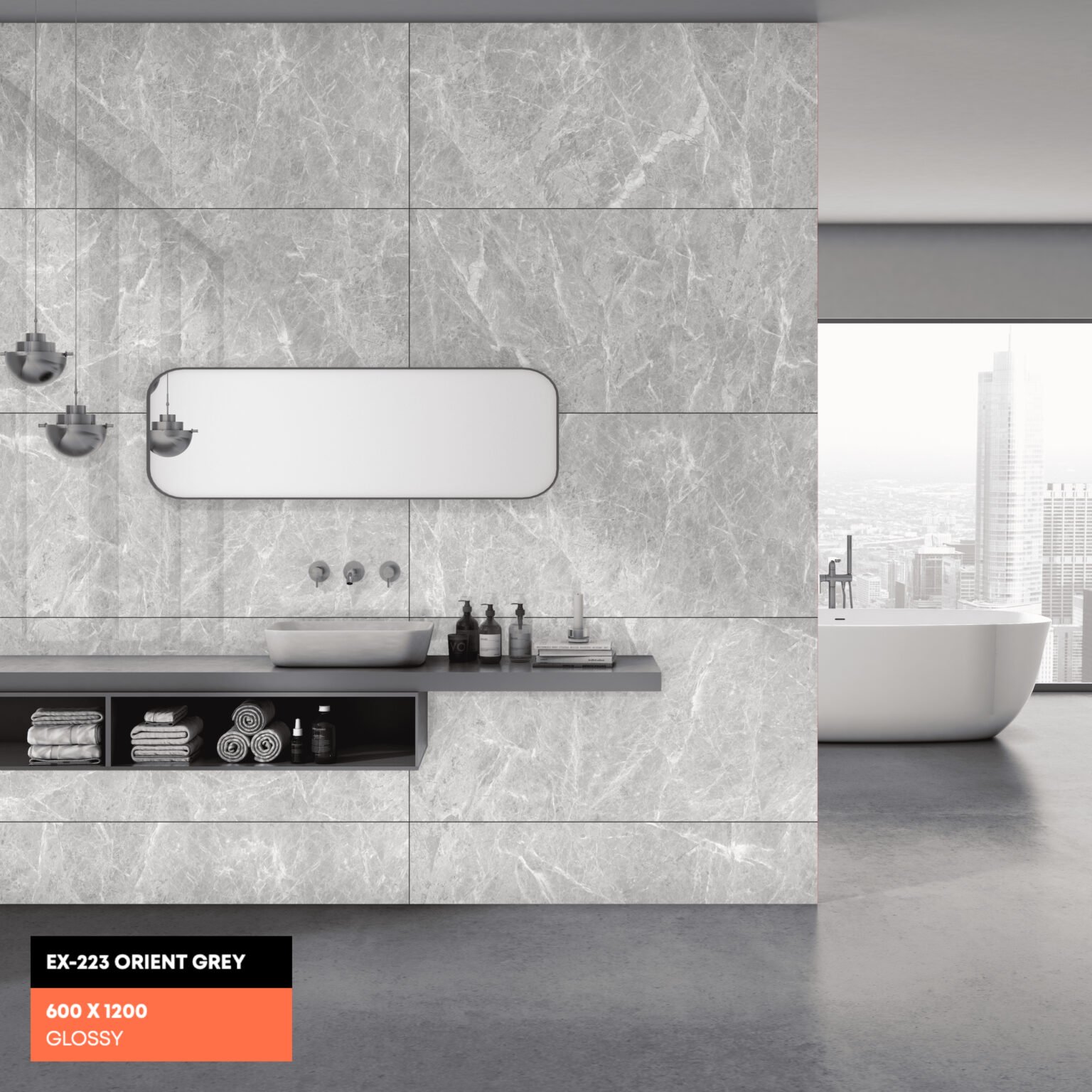 Orient Grey Porcelain Tile – 1200×600mm (Polished Finish) - siscon.co.za