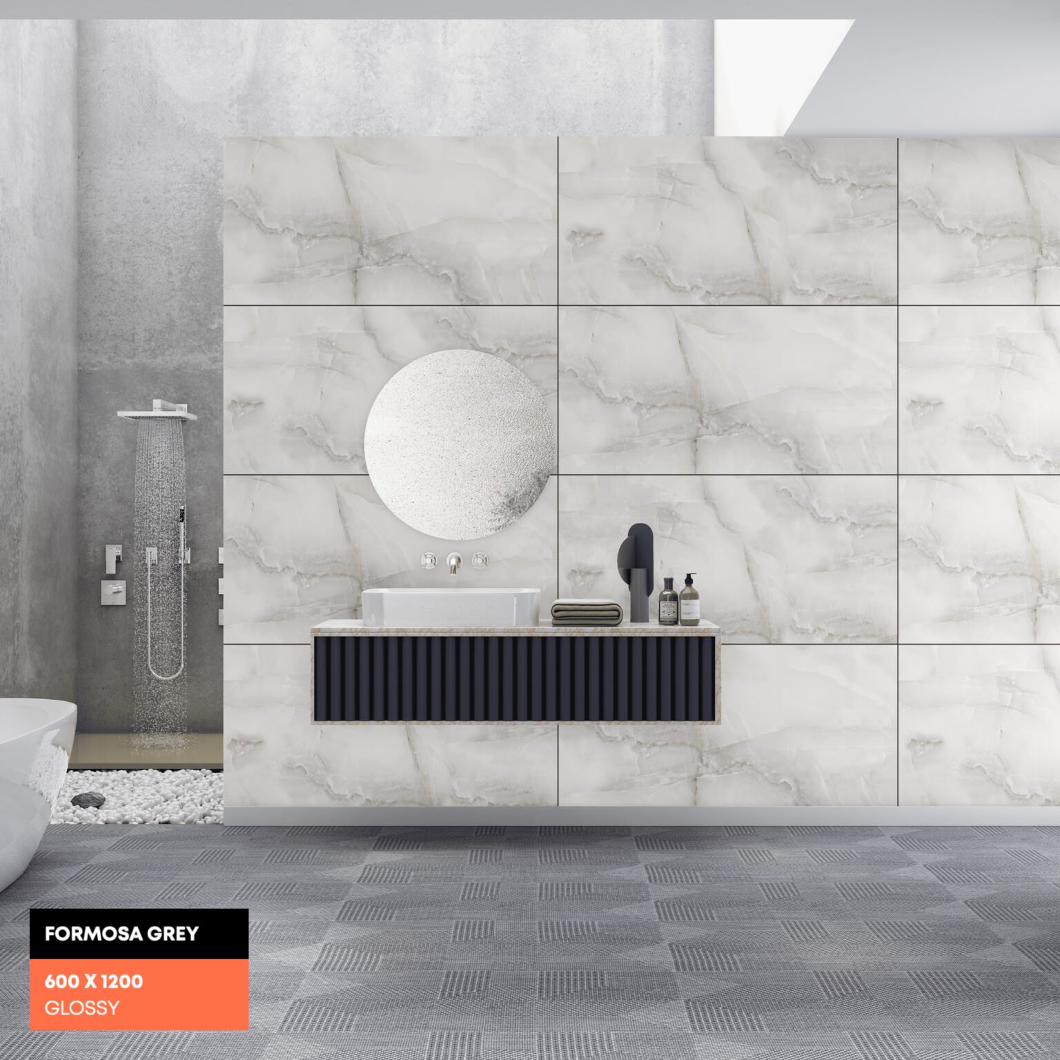 Formosa Grey Porcelain Tile – 1200×600mm (Polished Finish) - siscon.co.za